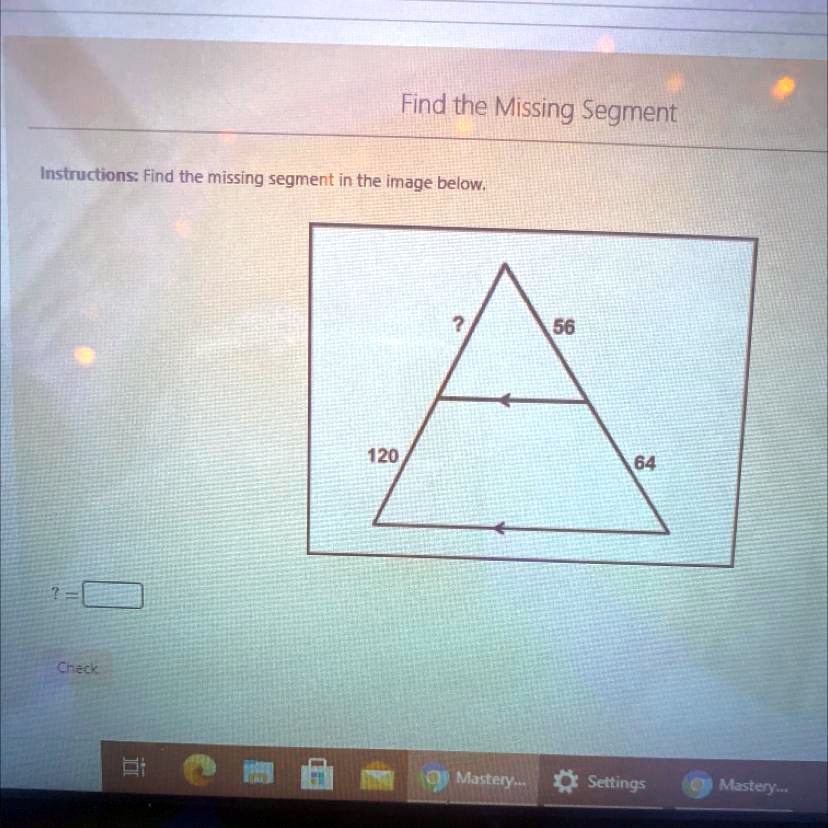 SOLVED: Instructions: Find the missing segment in the image below ... SOLVED: Instructions: Find the missing segment in the image below ...