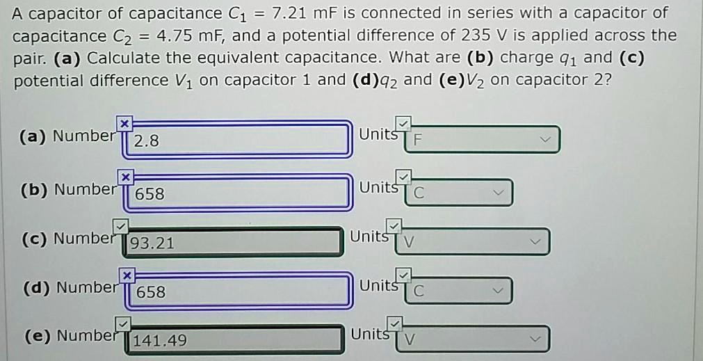 SOLVED: A capacitor of capacitance C = 7.21 mF is connected in series ...