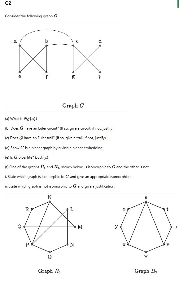 SOLVED: Q2 Consider the following graph G. e g h Graph G (a) What is N ...