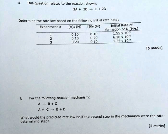 SOLVED: This question relates to the reaction shown 2A 28 C + 20 ...