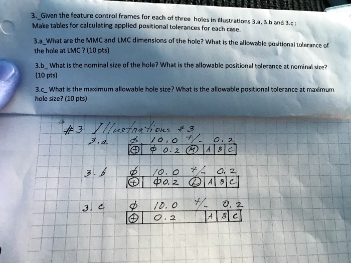 3.Given the feature control frames for each of three holes in ...