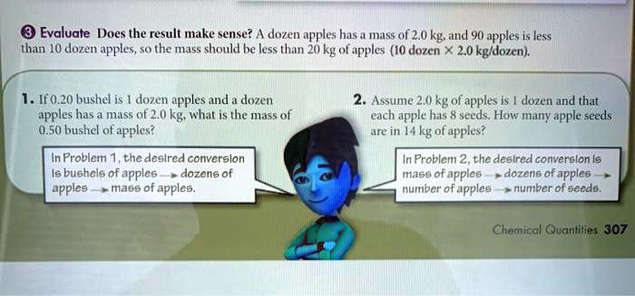 SOLVED: Evaluate Does the result make sense? A dozen apples has . mass ...