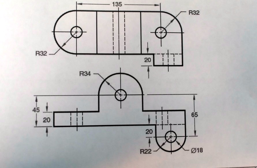 SOLVED: Draw side views, given views, and isometric pictorial. 135 R32 ...