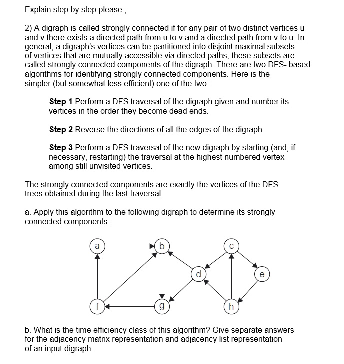 A Digraph Is Called Strongly Connected If For Any Pair Of Two Distinct Vertices U And V There