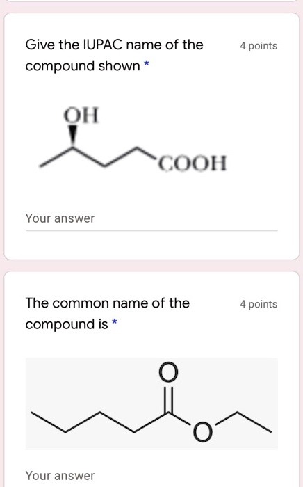 SOLVED:Give the IUPAC name of the compound shown points OH COOH Your ...