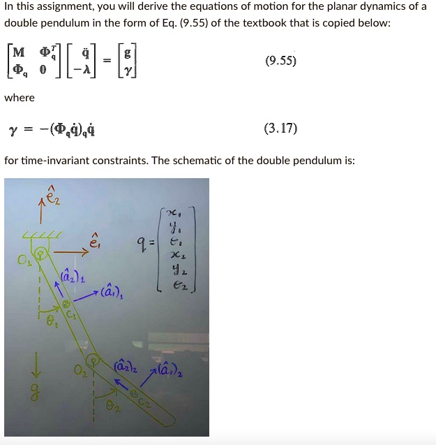 SOLVED: The lengths of the two links are L1 and L2, and their masses ...
