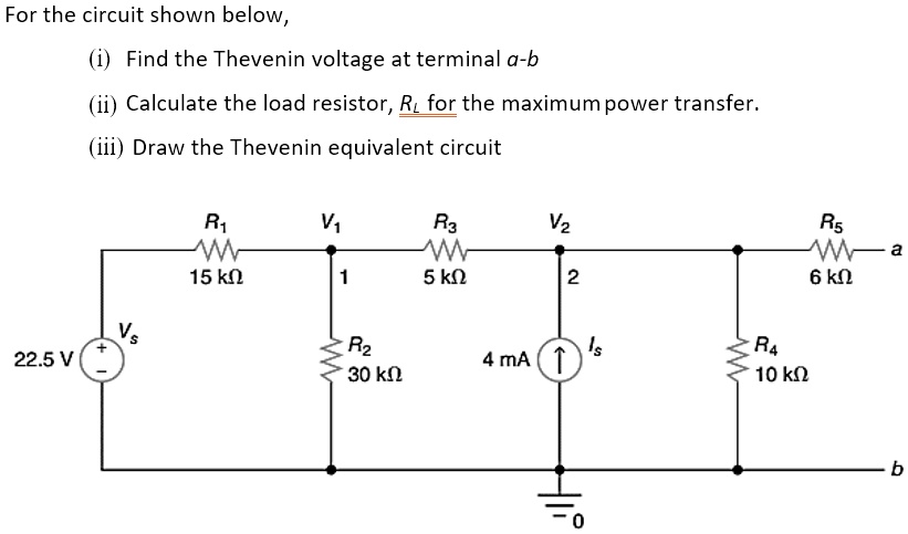 For the circuit shown below, (i) Find the Thevenin voltage at terminal ...