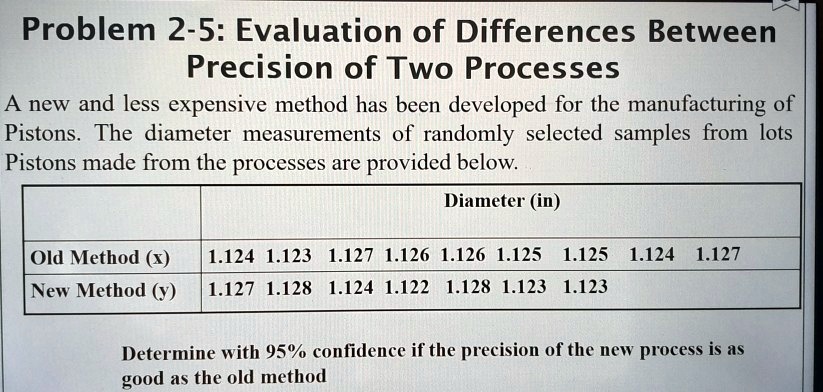 problem 2 5 evaluation of differences between precision of two ...