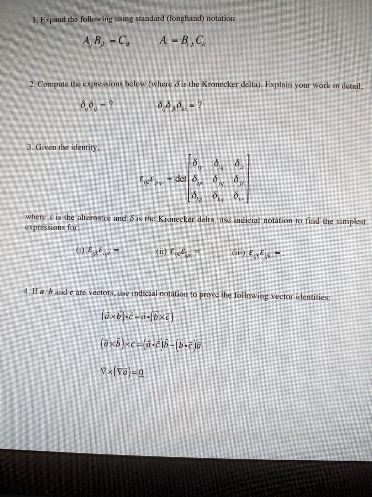 Solved Expand The Following Using Standard Longhand Notation Ab