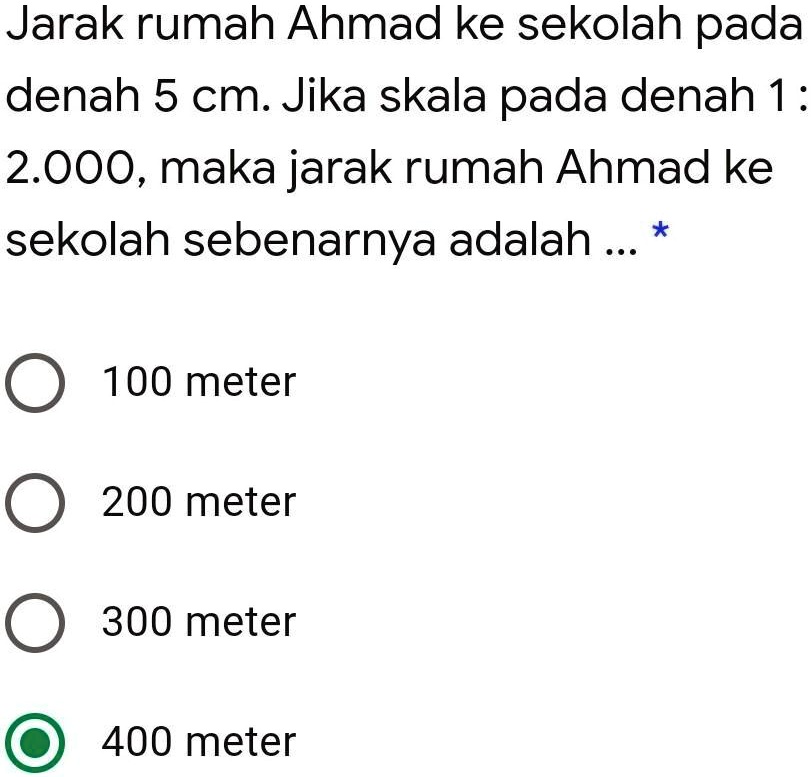 SOLVED: bantu dong we bantu harus sekarang Jarak rumah Ahmad ke sekolah ... SOLVED: bantu dong we bantu harus sekarang Jarak rumah Ahmad ke sekolah ...