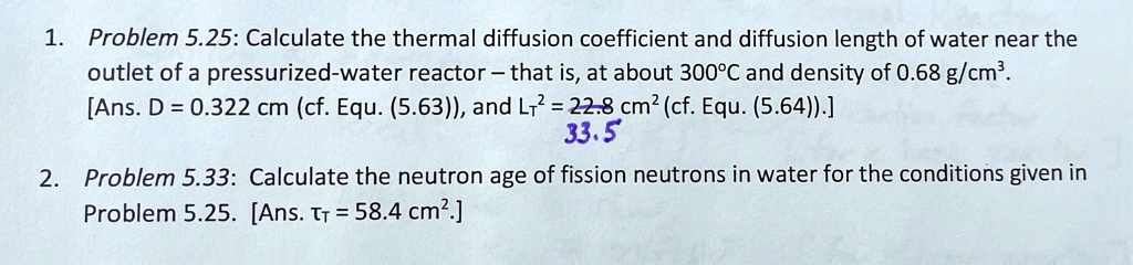 Problem 5.25: Calculate the thermal diffusion coefficient and diffusion ...