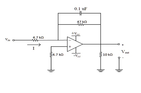 SOLVED: The input (Vin) of the integrator circuit given in the figure above has an amplitude of ...