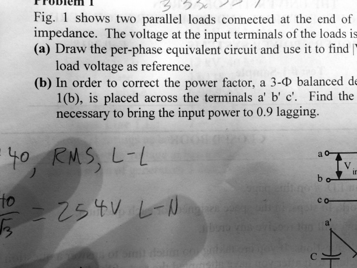 SOLVED: Problem 1: Fig. 1 shows two parallel loads connected at the end of an impedance. The ...