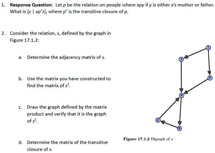 Solved 1 Let P Be The Relation On People Where Xpy If Y Is Either Xs Mother Or Father What