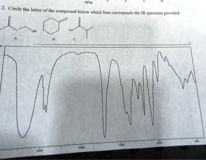 SOLVED: PPM Circle the letter of the compound below which best ... SOLVED: PPM Circle the letter of the compound below which best ...