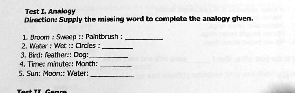 [GET ANSWER] supply the missing word to complete the analogy pa help po ...