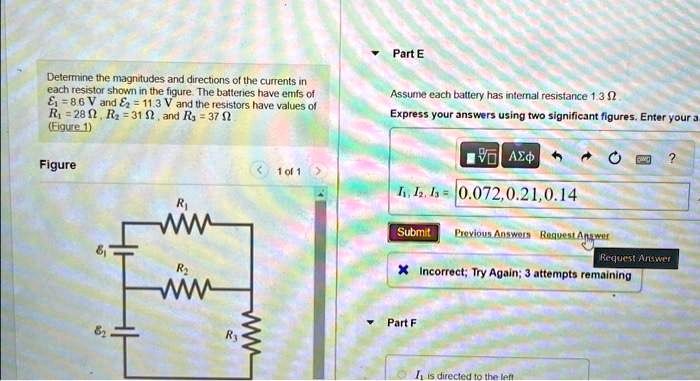 SOLVED: Determine the magnitudes and directions of the currents in each resistor shown in the ...