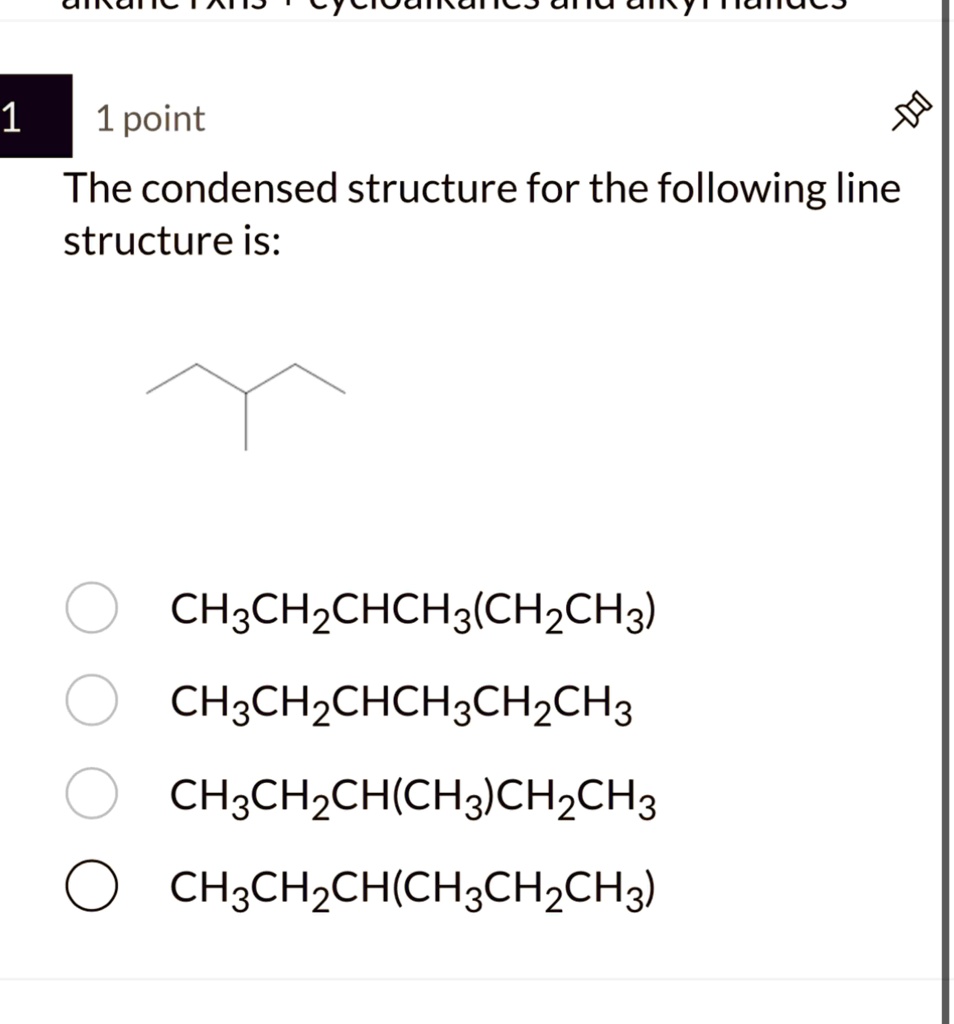 The Condensed Structure For The Following Line Structure Is