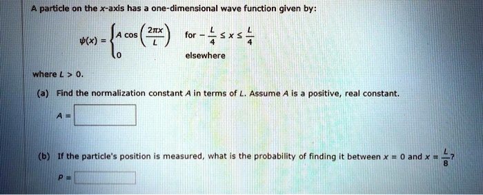 Solved A Particle On The X Axis Has A One Dimensional Wave Function 9182