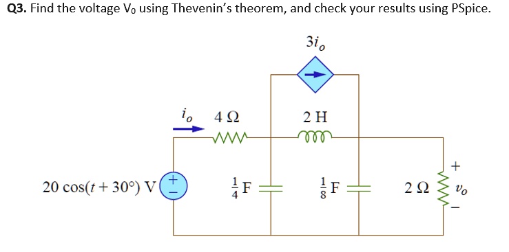 SOLVED: Just calculation no pspice needed Q3. Find the voltage Vo using ... SOLVED: Just calculation no pspice needed Q3. Find the voltage Vo using ...