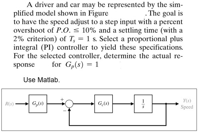 A driver and car may be represented by the simplified model shown in ...