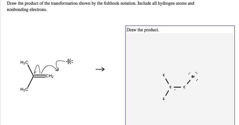 draw the product of the transformation shown by the fishhook notation ...
