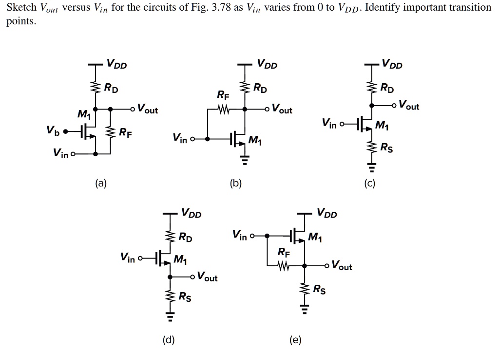Sketch Vout versus Vin for the circuits of Fig. 3.78 as Vin varies from ... Sketch Vout versus Vin for the circuits of Fig. 3.78 as Vin varies from ...