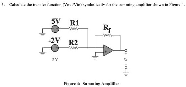 SOLVED: Calculate the transfer function (Vout/Vin) symbolically for the ...