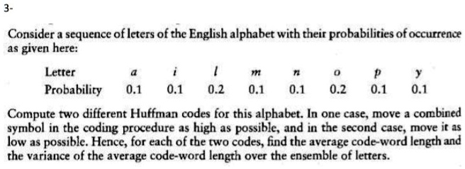 SOLVED: Consider a sequence of letters of the English alphabet with ...