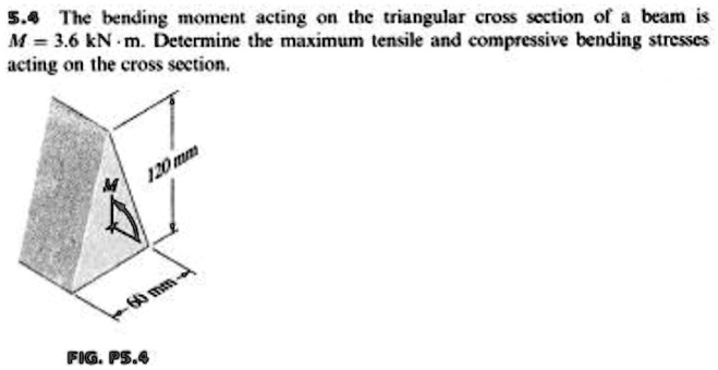 5the bending moment acting on the triangular cross section ol a beam is ...