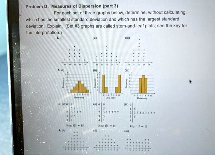 problem d measures of dispersion part 3 for each set of three graphs ...