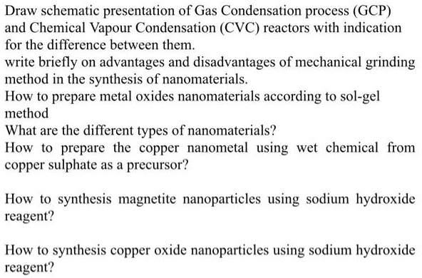 Draw schematic presentation of Gas Condensation process (GCP) and ...