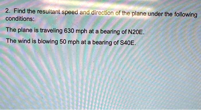 SOLVED: Find the resultant speed and direction of the plane under the ...