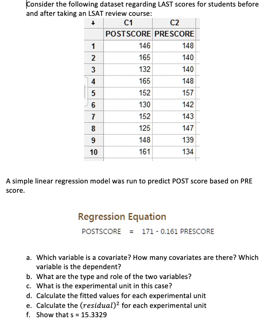 VIDEO solution: Consider the following dataset regarding LSAT scores ...