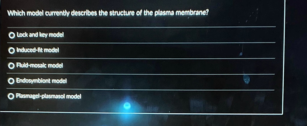 Which model currently describes the structure of the plasma membrane ...