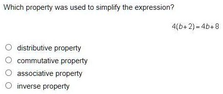 welp which property was used to simplify the expression 4b2 4b8 ...