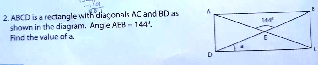 SOLVED: 2. ABCD is a rectangle with diagonals AC and BD as shown in the ...