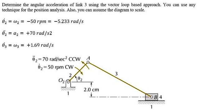 SOLVED: Determine the angular acceleration of link 3 using the vector ...