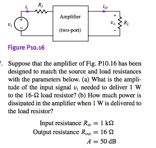 r amplifier two port figure p1016 suppose that the amplifier of fig ...