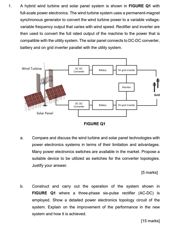1 a hybrid wind turbine and solar panel system is shown in figure q1 ...