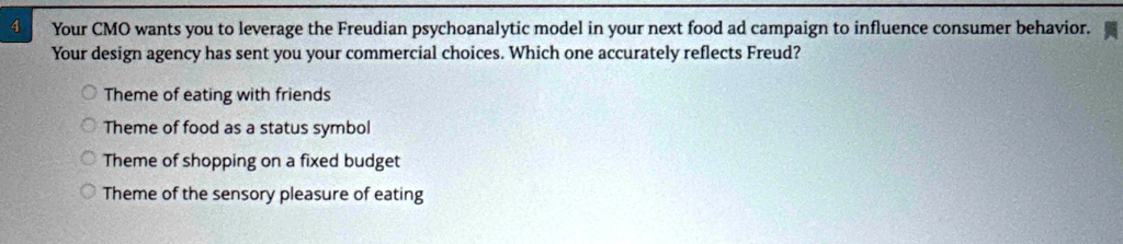 4 your cmo wants you to leverage the freudian psychoanalytic model in ...