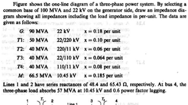 SOLVED: Figure shows the one-line diagram of a three-phase power system. By selecting a common ...