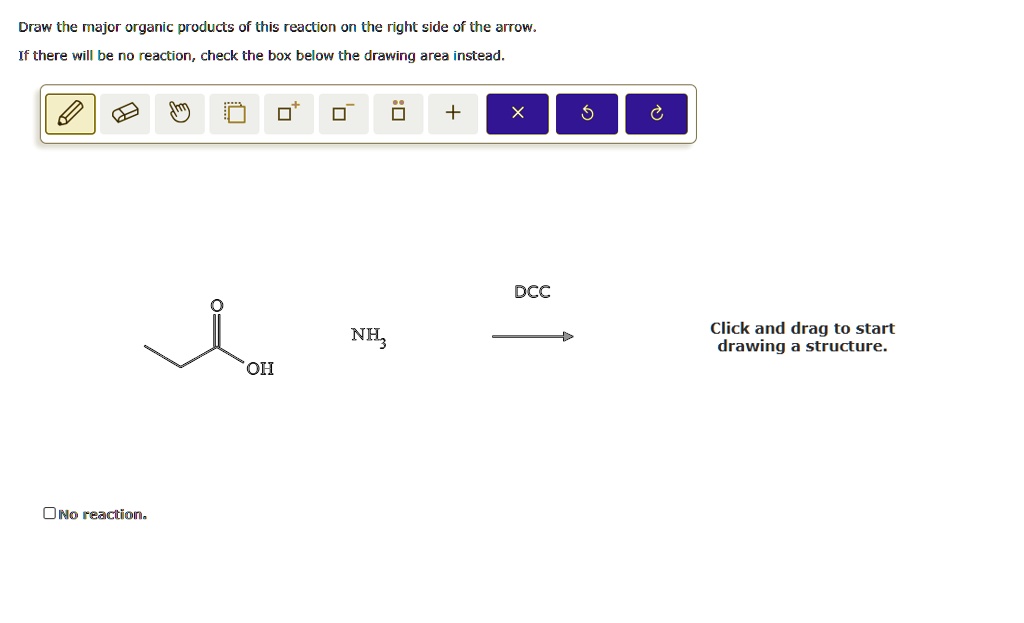 draw the major organic products of this reaction on the right side of ...