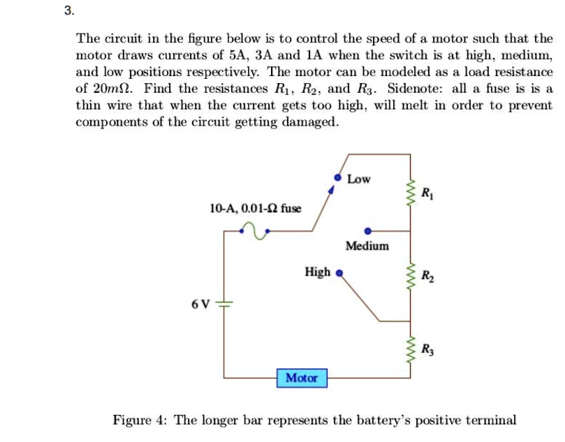 3. The circuit in the figure below is to control the speed of a motor ...