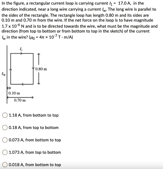 SOLVED: In the figure, a rectangular current loop is carrying a current ...