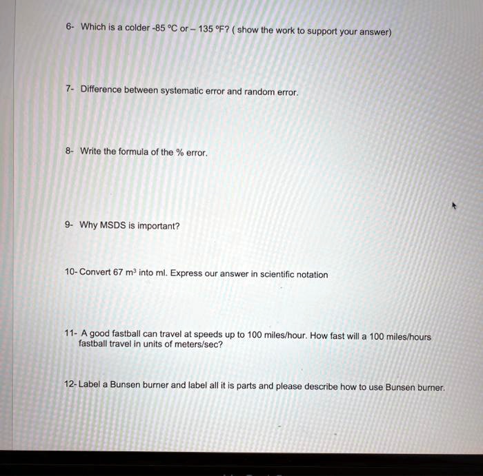 SOLVED: Which is colder -85 %C or 135 %F? show Ihe work to support your ...