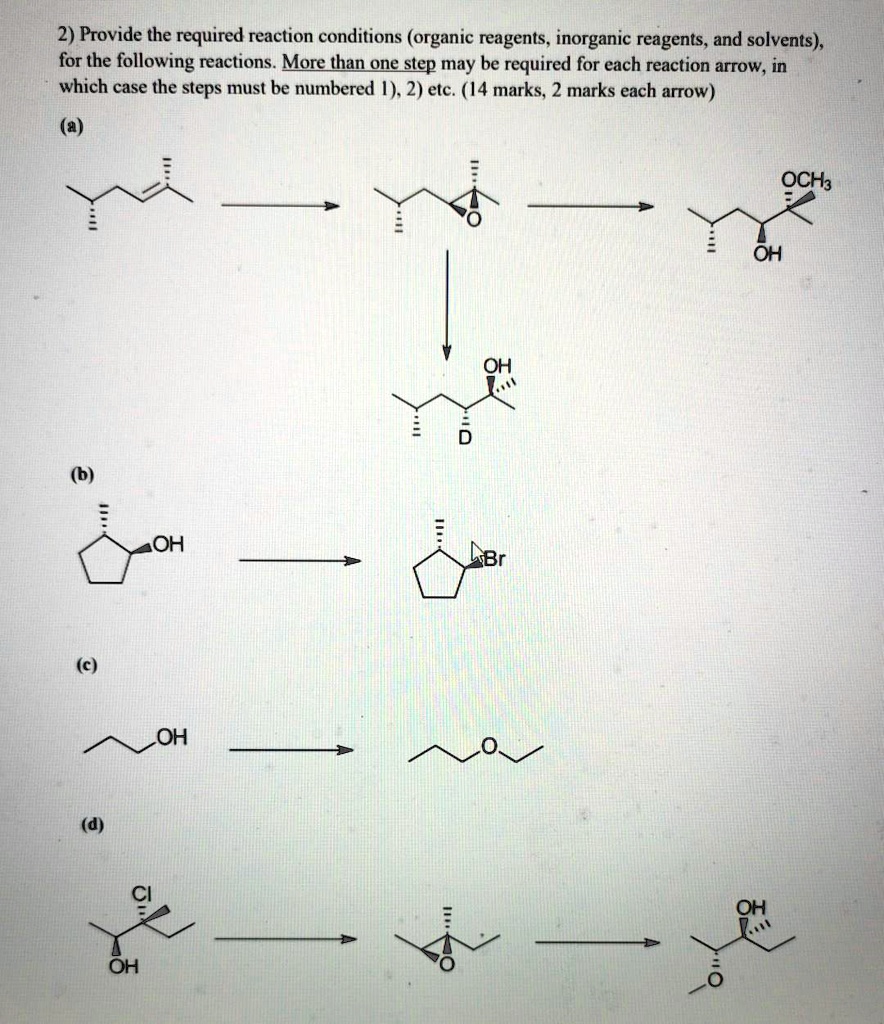2 provide the required reaction conditions organic reagents inorganic ...