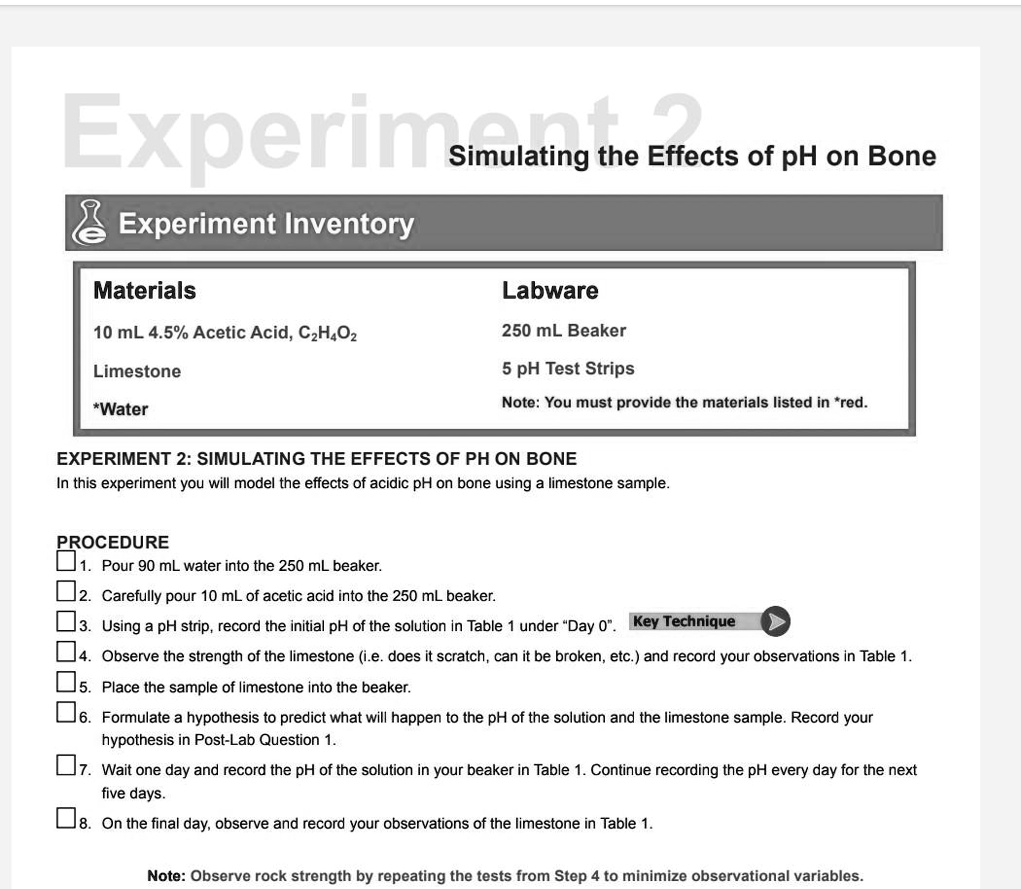 nt experin smuating the effects of ph on bone experiment inventory ...