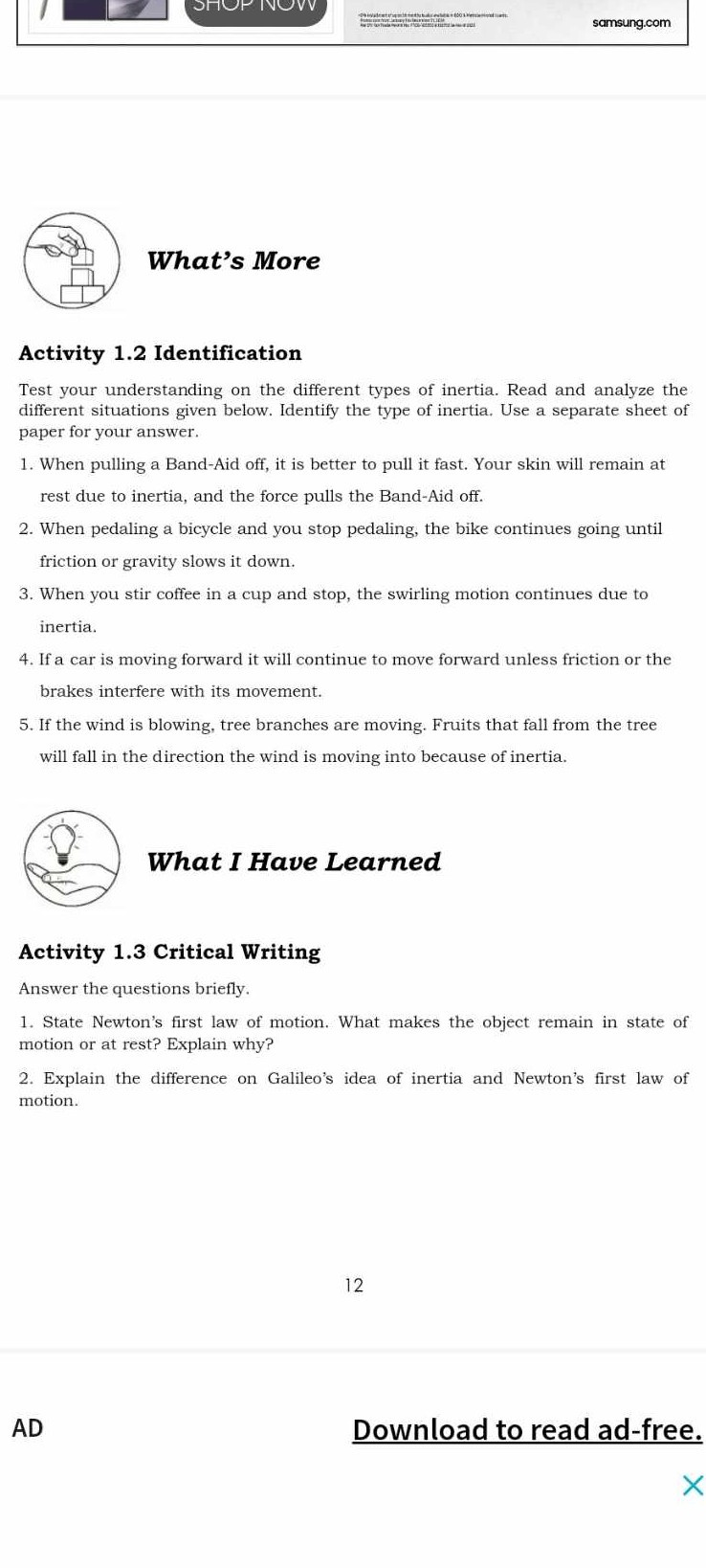 What's More Activity 1.2 Identification Test your understanding on the ...