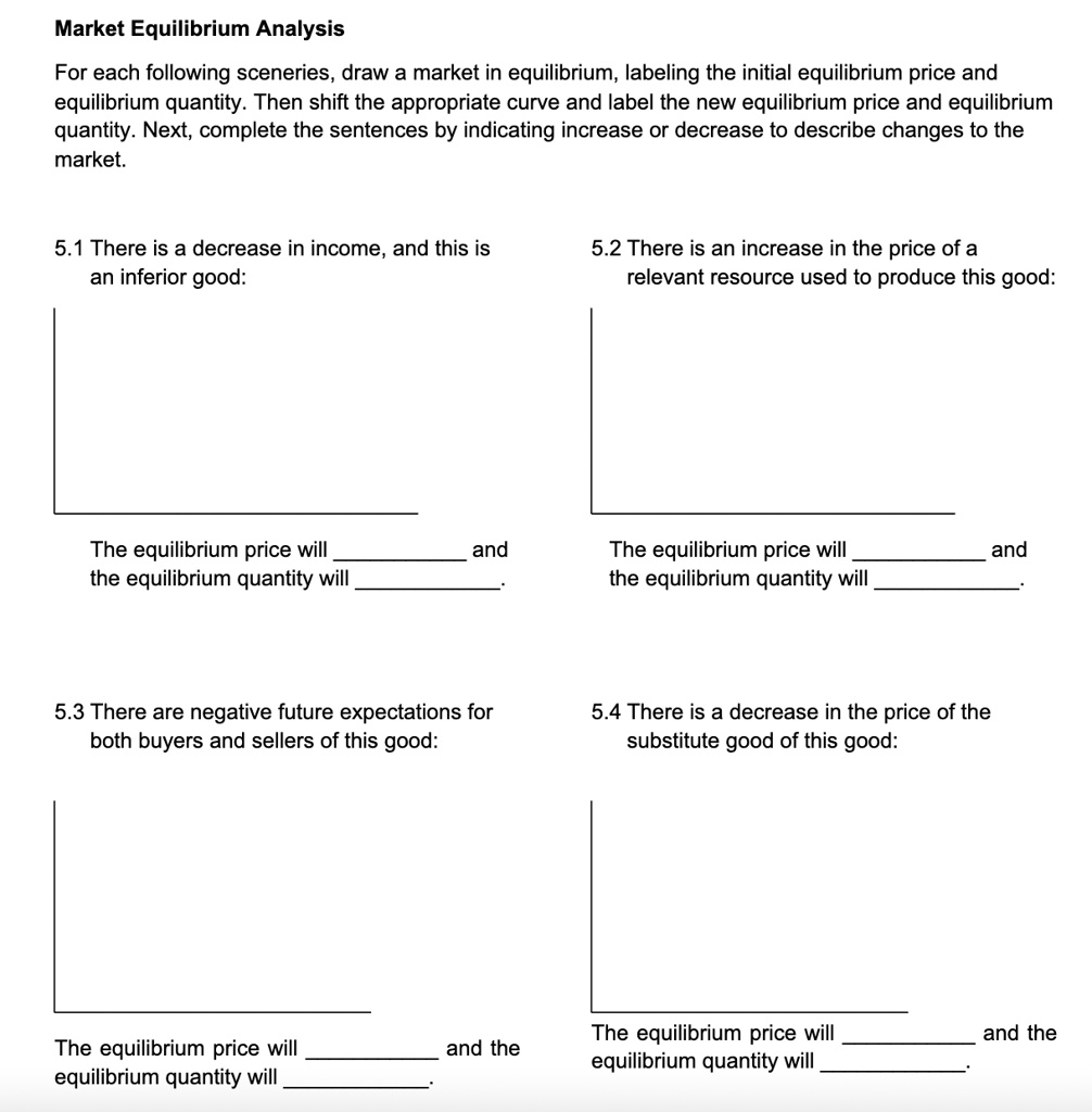 SOLVED: Texts: Market Equilibrium Analysis For each of the following ...